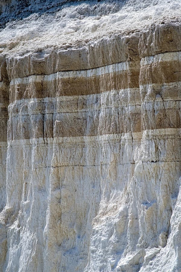 Textured Sedimentary Rock Layers with Striking White and Brown ...