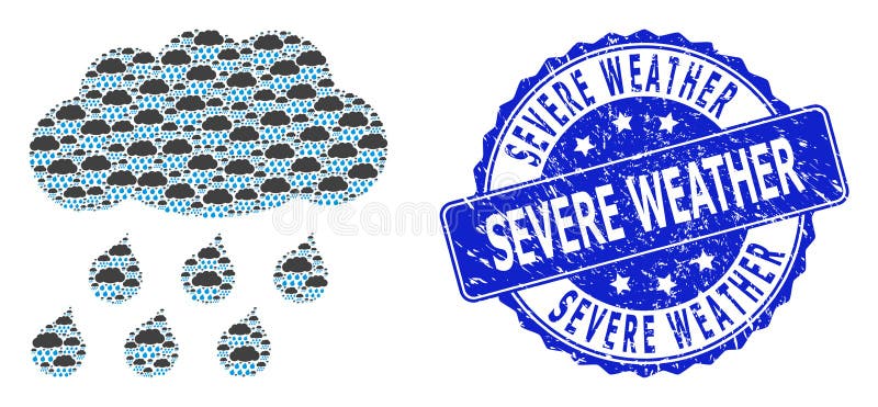 Textured Severe Weather Round Watermark and Recursion Rain Cloud Icon ... Textured Severe Weather Round Watermark and Recursion Rain Cloud Icon ...