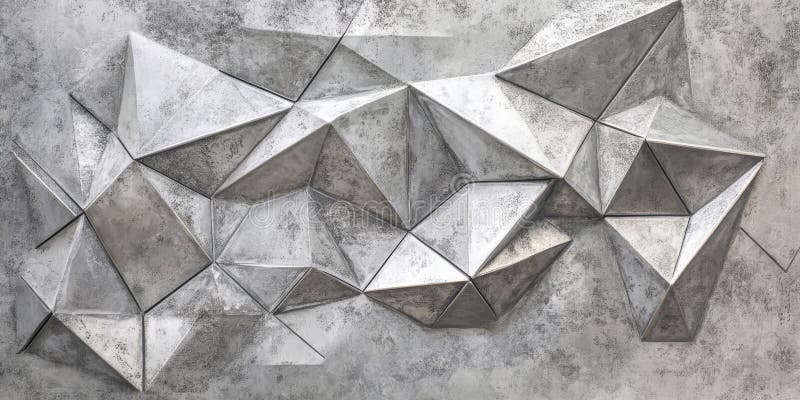 A Textured Silver Surface with a Geometric Pattern of Triangles and ...