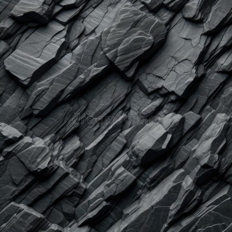 Textured Slate Rock Surface Close-up, AI Generated Stock Illustration ...
