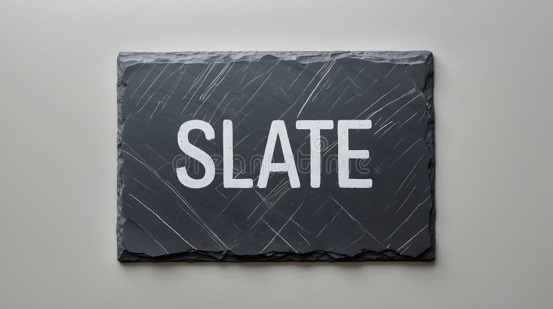Slate Stone with Scratched Typography Highlighting the Word Slate Stock ...