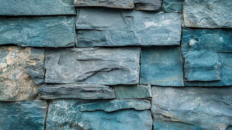 Textured Slate Stone Wall with Varying Colors and Shapes for ...