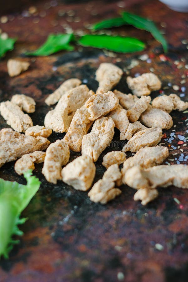 Textured Soybean Meal - Also Known As Vegetarian Soy Meat Stock Photo ...
