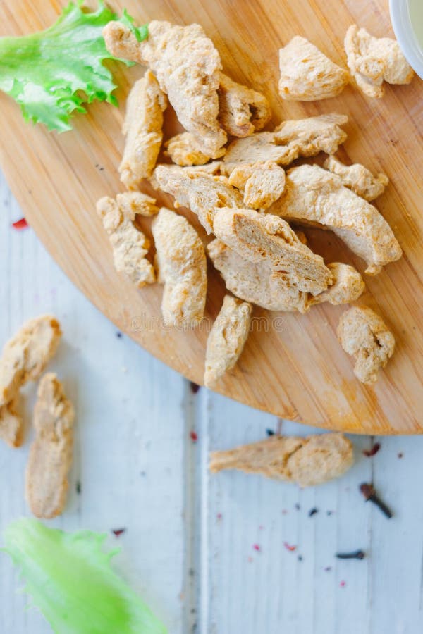 Textured Soybean Meal - Also Known As Vegetarian Soy Meat Stock Image ...
