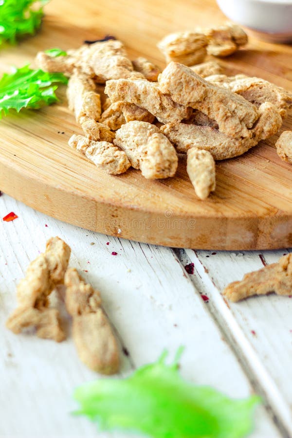 Textured Soybean Meal - Also Known As Vegetarian Soy Meat Stock Photo ...