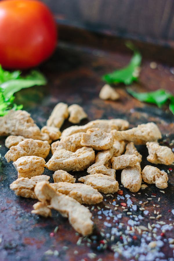 Textured Soybean Meal - Also Known As Vegetarian Soy Meat Stock Image ...