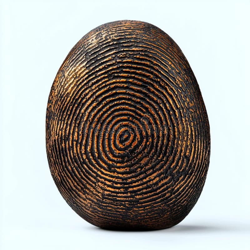 Textured Sphere with Concentric Pattern Abstract Artwork Isolated on ...