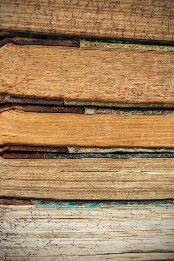 Textured Stack of Old Books Close Up. Close Up of Old Paper Pages of ...