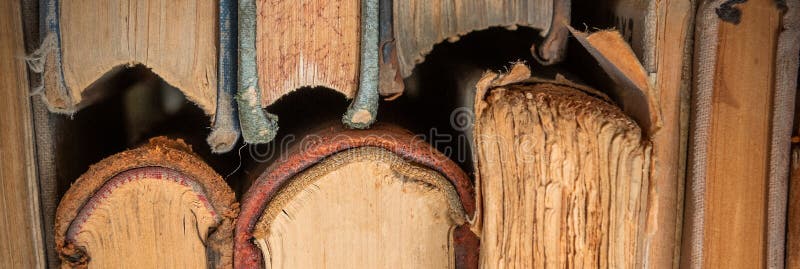 Textured Stack of Old Books Close Up. Close Up of Old Paper Pages of ...