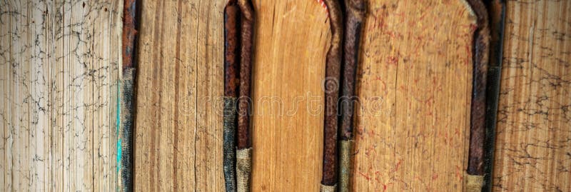 Textured Stack of Old Books Close Up. Close Up of Old Paper Pages of ...
