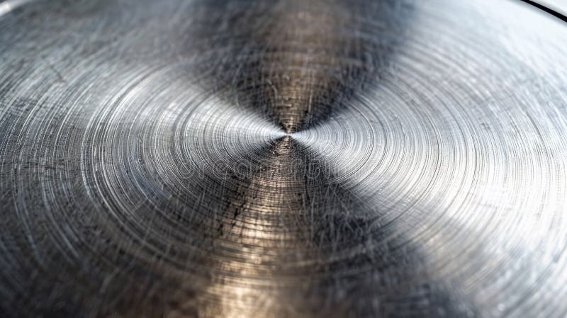 Textured Stainless Steel Surface with Circular Pattern and Reflective ...