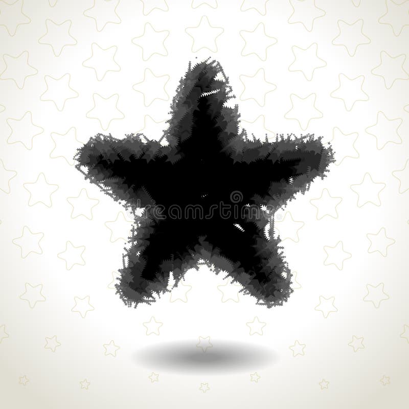 Textured Star Icon on Star Pattern, Messy and Disorderly Stock Vector ...