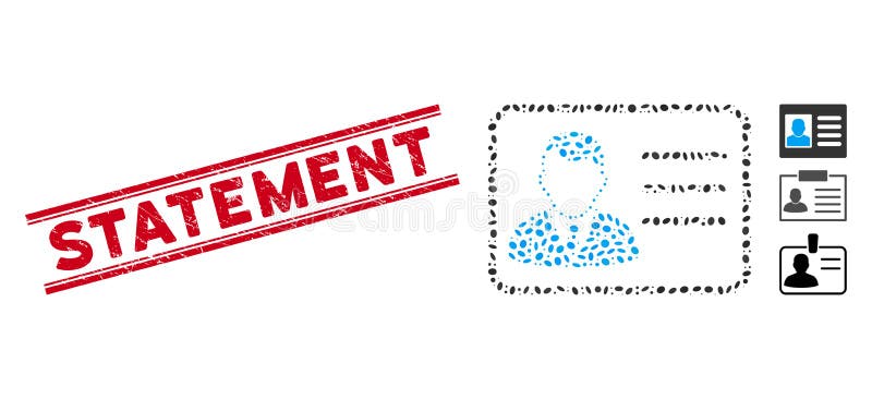 Textured Statement Line Stamp with Mosaic Account Card Icon Stock ...
