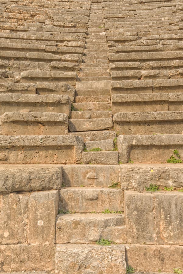 Steps of the Delphi Theatre, Greece Stock Photo - Image of greece ...