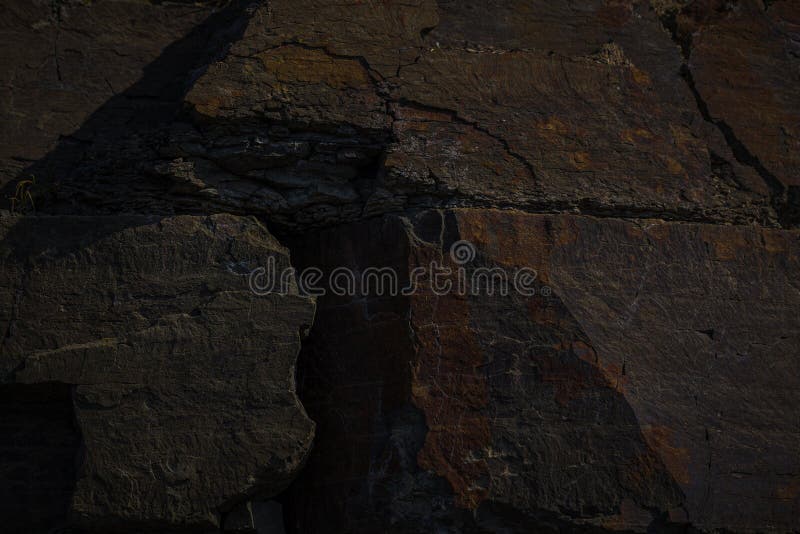 A Textured Stone Background Featuring a Brutal, Monolithic Rock ...