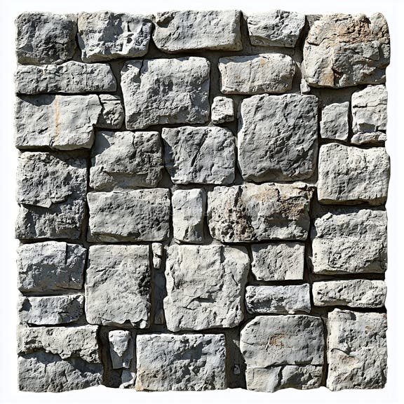 Stone Brick Wall Texture Gray Blocks Construction Isolated on ...