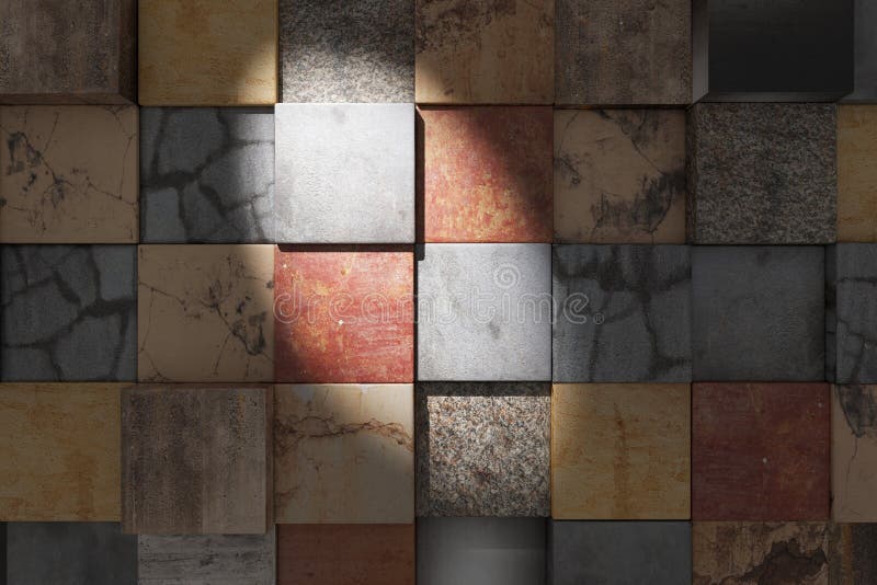 Textured stone cubes stock illustration. Illustration of modern - 50824526