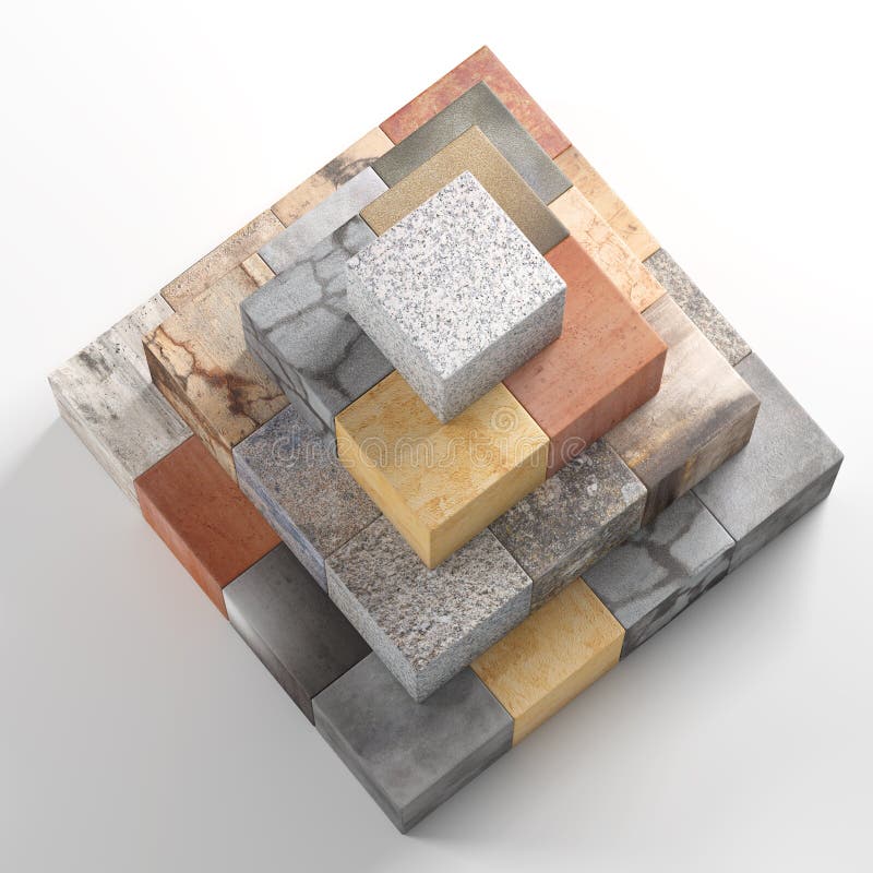 Textured stone cubes stock illustration. Illustration of industrial ...