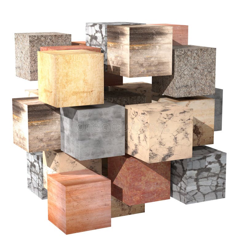 Textured stone cubes stock illustration. Illustration of grungy - 51878341