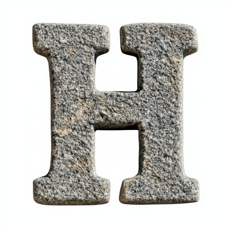 A Textured Stone Letter "H" Designed for Decorative or Graphic Use ...