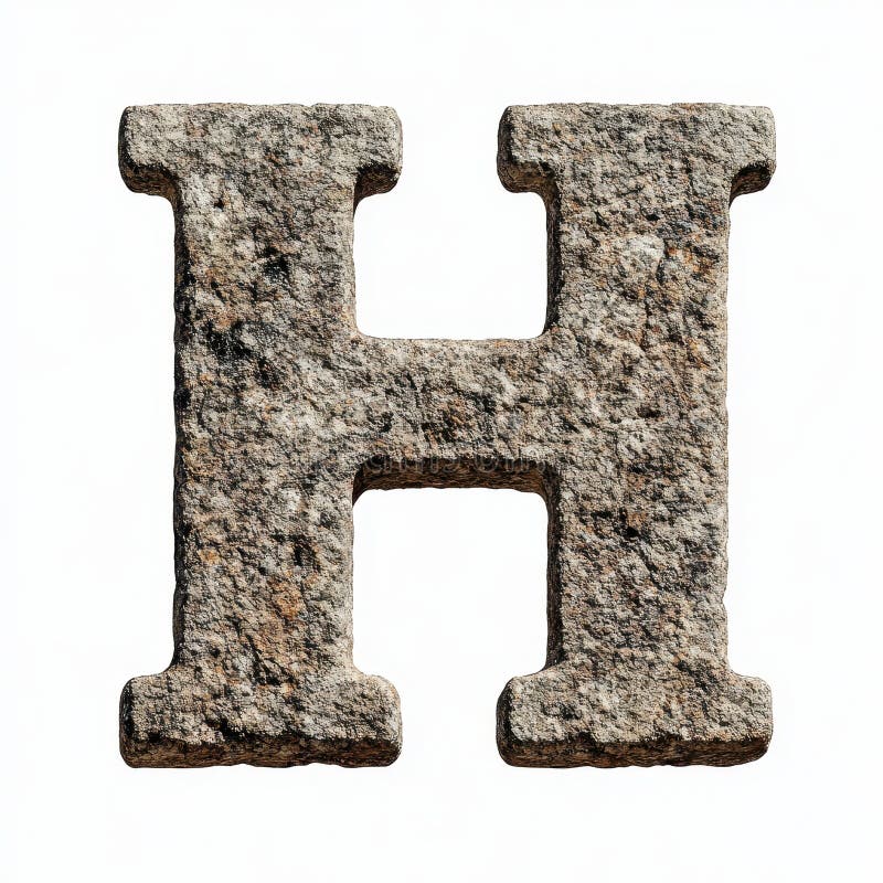 A Textured Stone Letter "H" Resembling a Natural Material for Design or ...