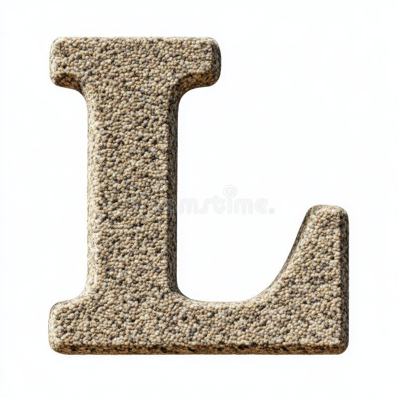 A Textured Stone Letter "L" Designed for Decorative or Graphic Purposes ...