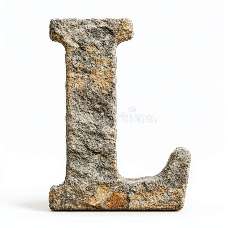 A Textured Stone Letter "L" with a Rugged Appearance Stock Illustration ...