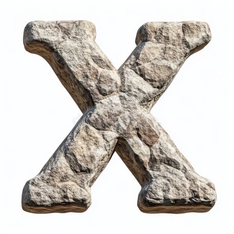 A Textured Stone Letter "X" with a Rugged Appearance, Suitable for ...
