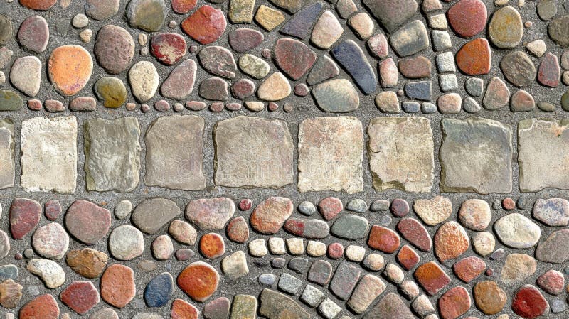Textured Stone Pattern Featuring Various Shapes and Colors, Creating ...