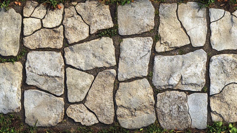 Textured Stone Sidewalk a Detailed TopDown Perspective of Interlocking ...