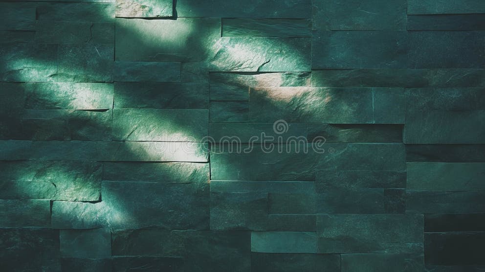 Textured Stone Tile Wall with Dramatic Light Patterns for Interior ...