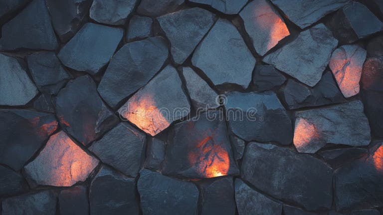 Textured Stone Tile Wall with Dramatic Lighting for Architectural ...