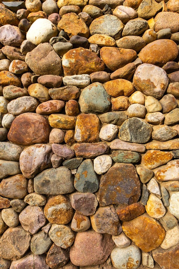 Textured Stone Wall Bright Multi-colored Stones Stock Image - Image of ...