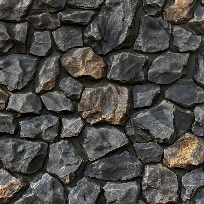 Textured Stone Wall with Dark and Light Rocks in Natural Arrangement ...