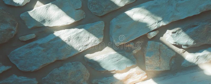 Textured Stone Wall with Deep Vertical Ribs and Shadows Stock ...