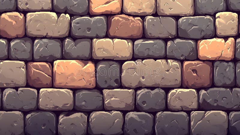 Textured Stone Wall in Earth Tones Gray Brown and Tan Blocks in Random ...