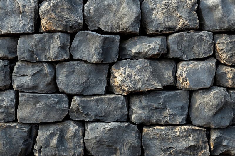 Textured Stone Wall Made of Rough Granite Blocks Arranged in an ...