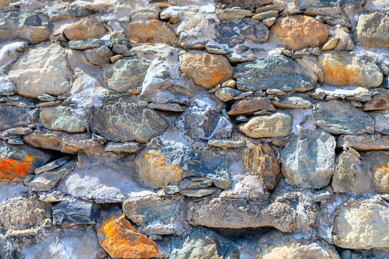 Textured Stone Wall with a Mix Surfaces Stock Image - Image of layered ...
