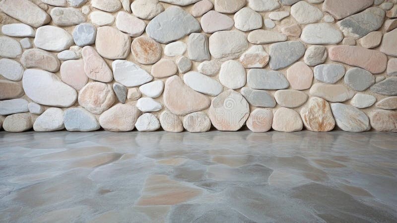 Textured Stone Wall and Polished Stone Floor in Rustic Interior Design ...