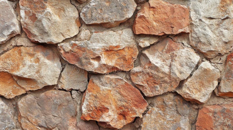 A Textured Stone Wall of Various Earth Tones Stock Illustration ...