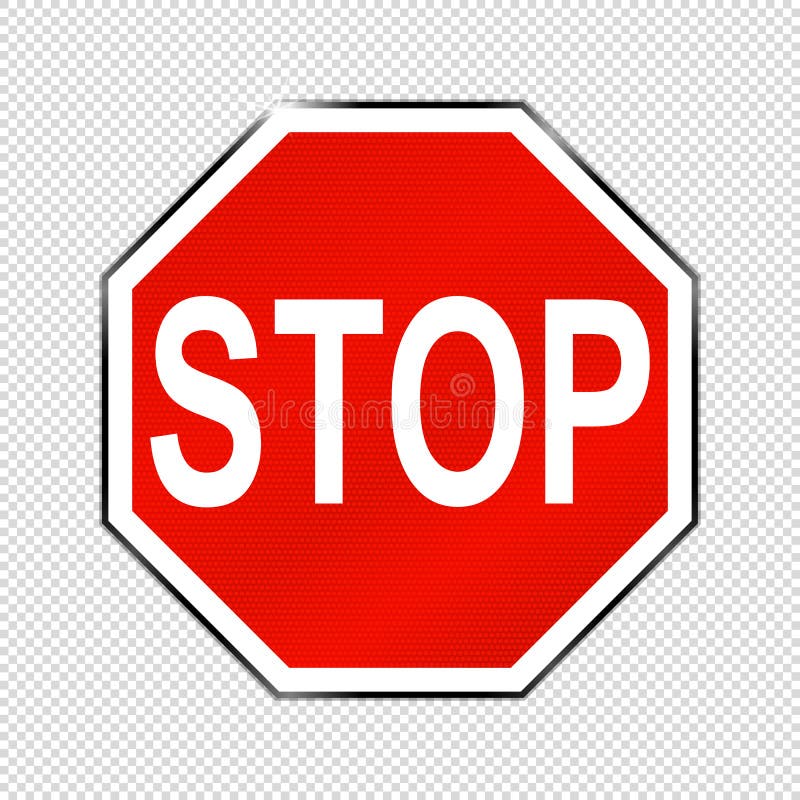 Red Stop Sign and Hand Signal - Vector Illustration - Isolated on ...