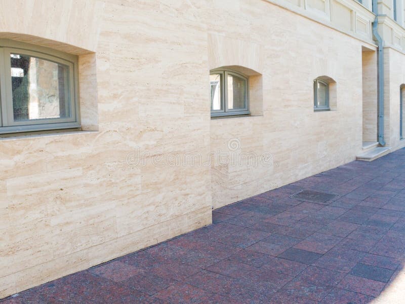 Textured Street Wall. Facade of the House of a City Street Background ...