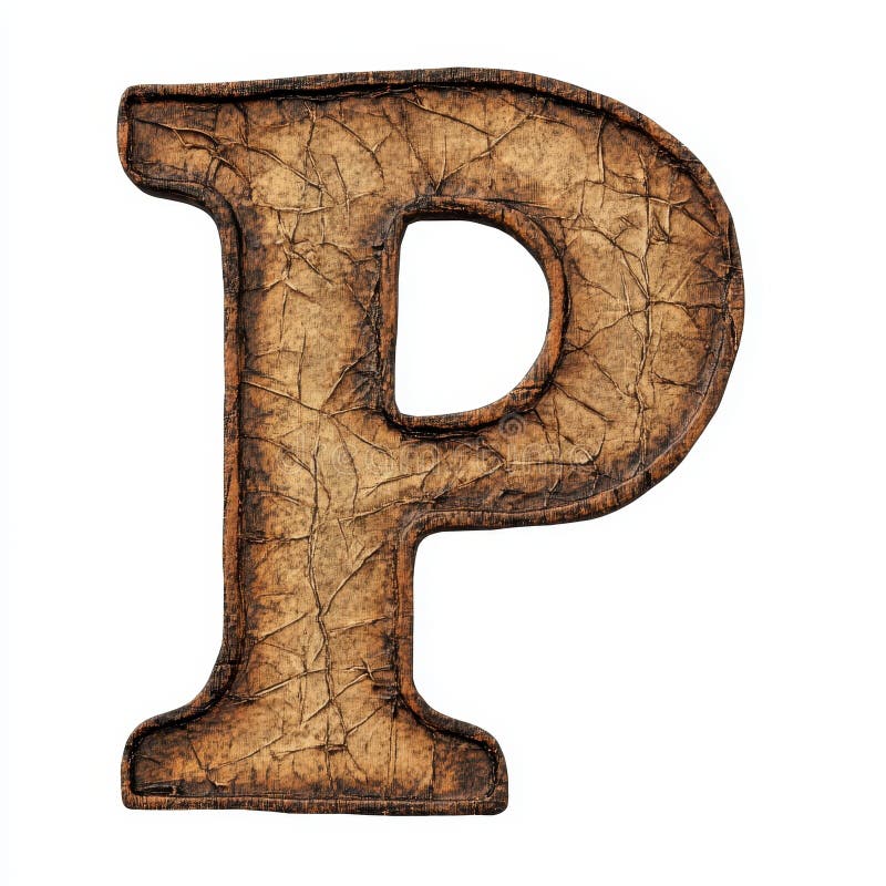 A Textured, Stylized Letter "P" Resembling a Bronze Finish Stock ...