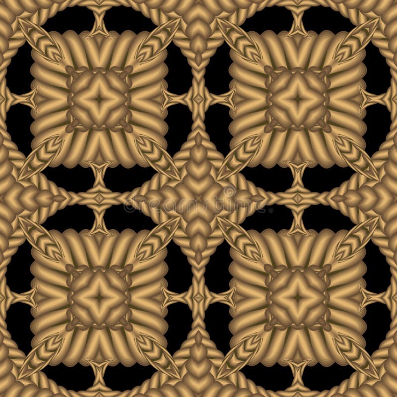 Textured Surface Braided Ropes Wicker 3d Seamless Pattern. Vector ...