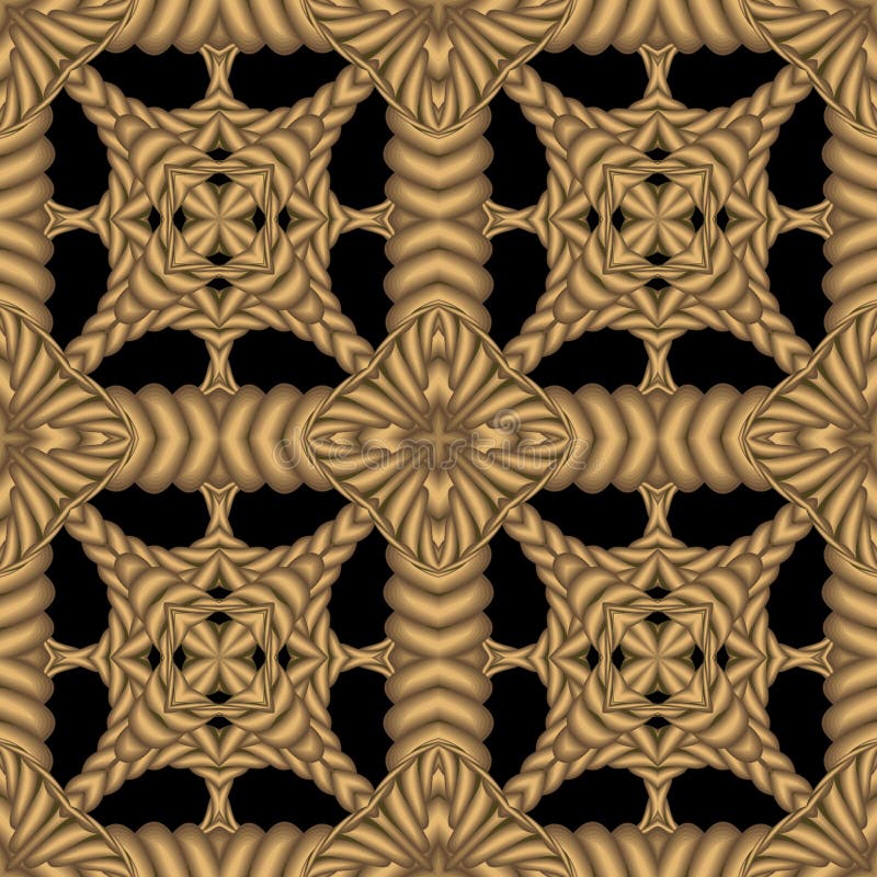 Textured Surface Braided Ropes Wicker 3d Seamless Pattern. Vector ...