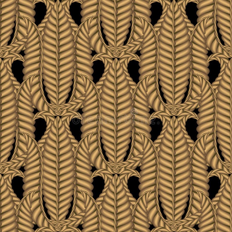 Textured Surface Braided Ropes Wicker 3d Seamless Pattern. Vector ...