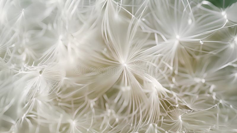 The Textured Surface of a Dandelion Puff with Its Wispy Fibers Creating ...