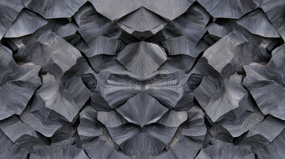 A Textured Surface of Dark Gray Stone with a Repeating Pattern of ...