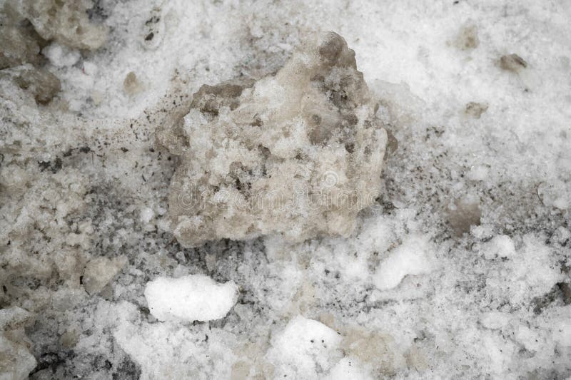 Textured Surface of Dirty Snow with Soil Stock Photo - Image of snow ...