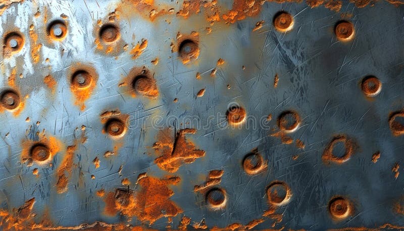 Rusty Metal Surface with Circular Patterns and Eroded Texture ...
